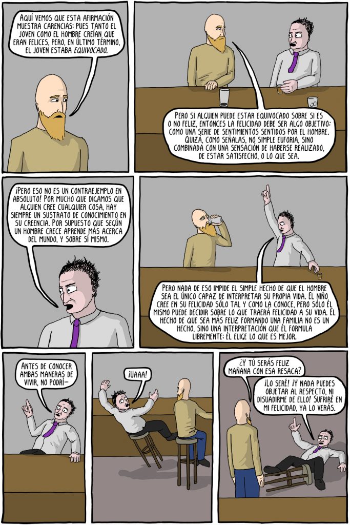 Un diálogo sobre la felicidad - Cómics Existenciales - STIRNER Ed.