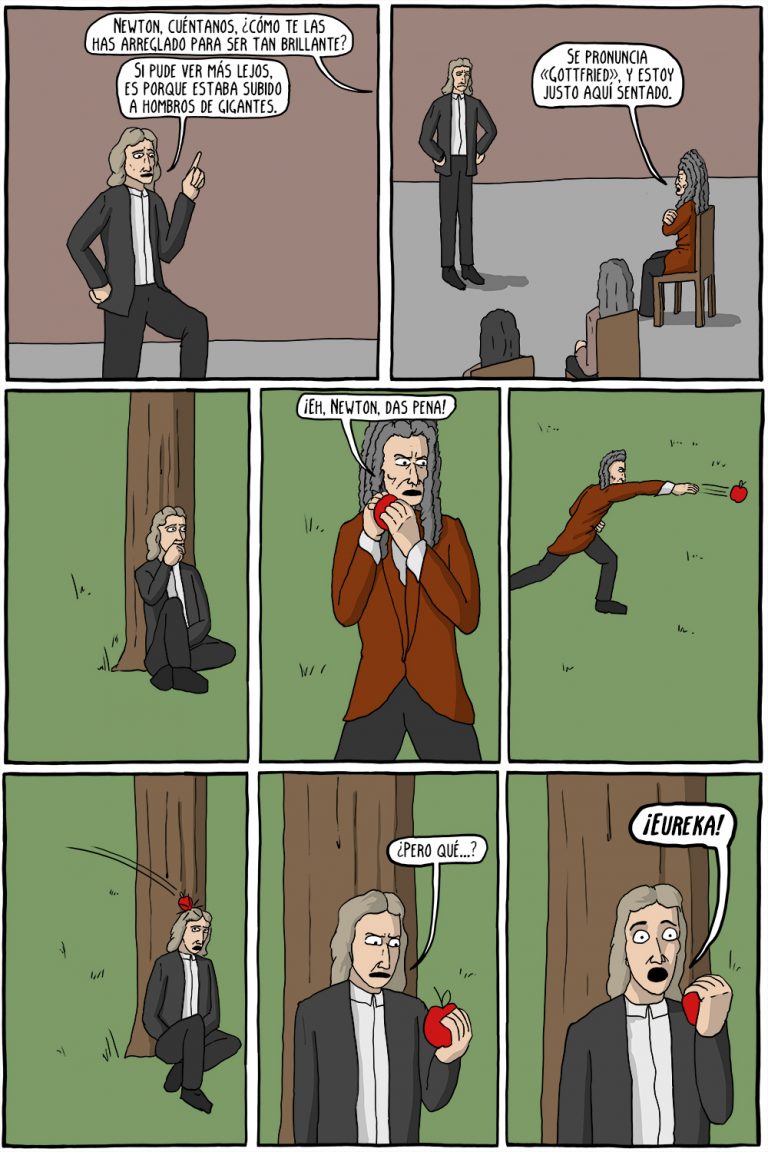 Newton y Leibniz - Cómics Existenciales - STIRNER Ed.